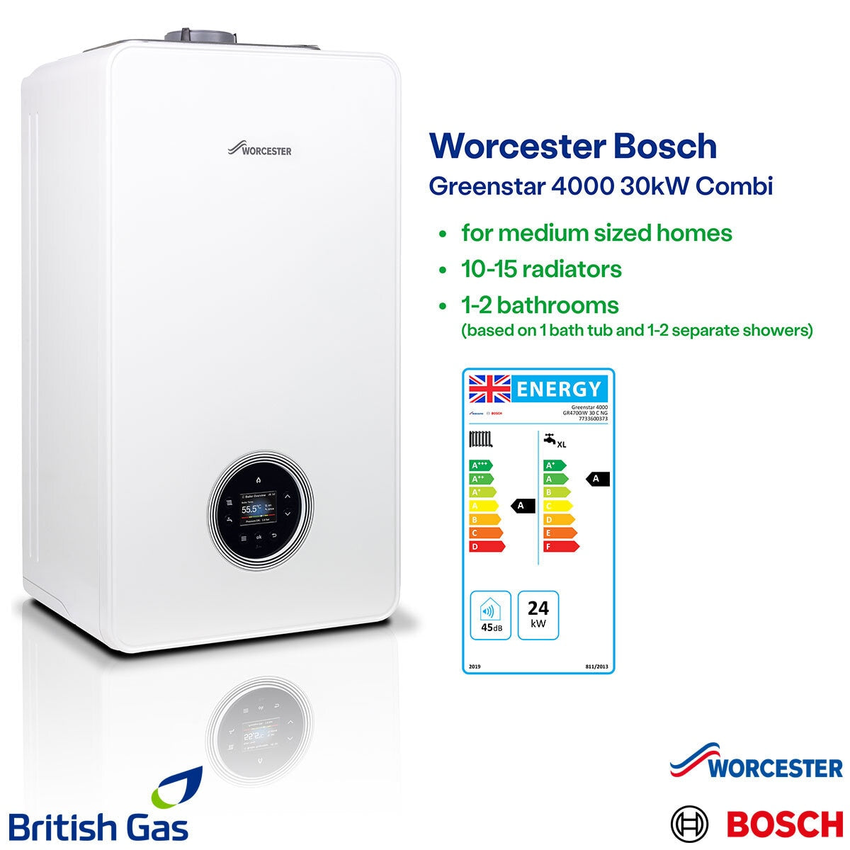 Worcester Bosch 4000 30kW Combi Boiler Installed by British Gas – TieDex