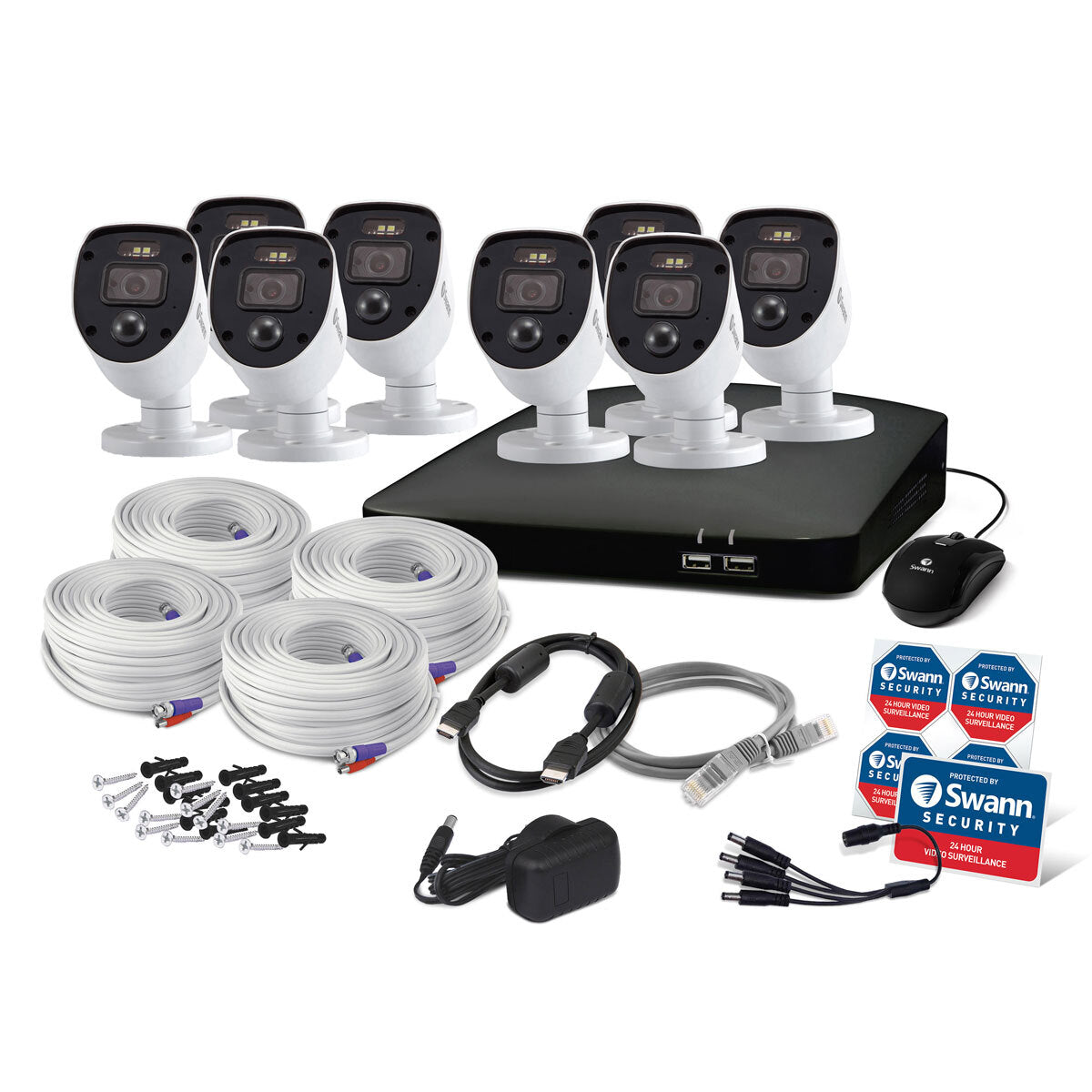 Swann 16 Channel 1TB DVR Recorder with 12 x 1080p Full HD Enforcer Cam ...