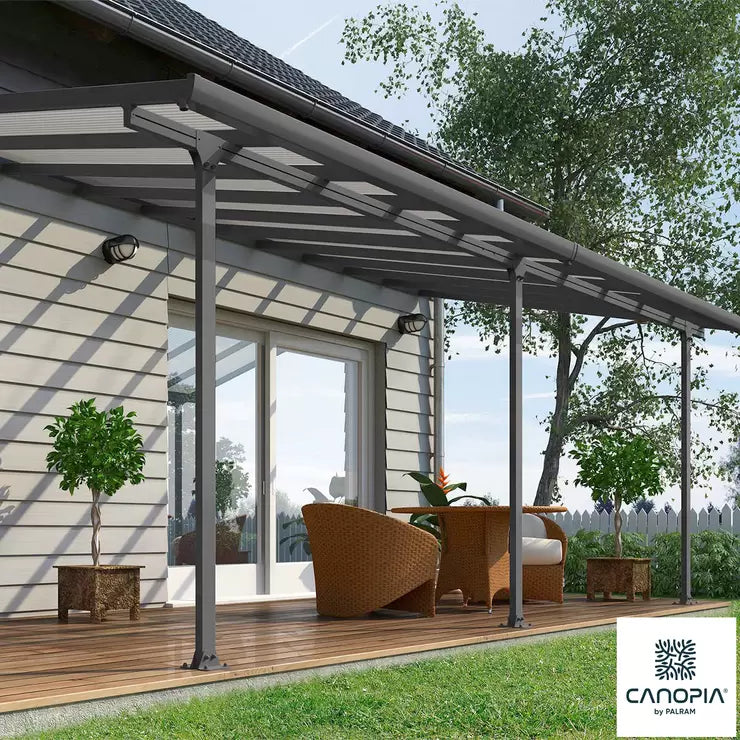 Palram Canopia Feria 3 Veranda Patio Cover in Grey, 3 x 6.10m – TieDex