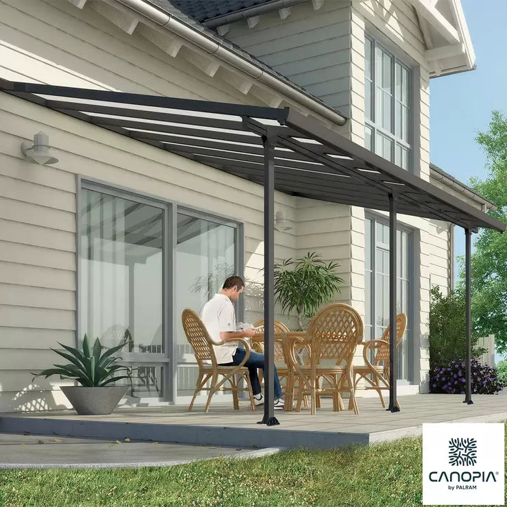 Palram Canopia Feria 3 Veranda Patio Cover in Grey, 3 x 5.46m – TieDex